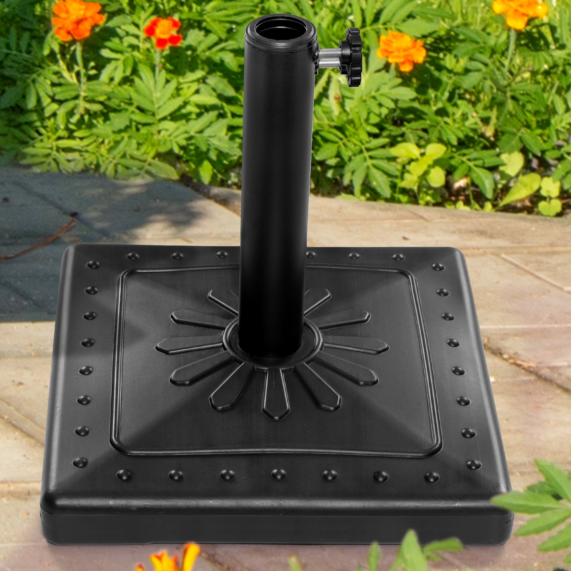 Scafild 33-lbs Sunflower Pattern Patio Umbrella Base, 15" Square ...