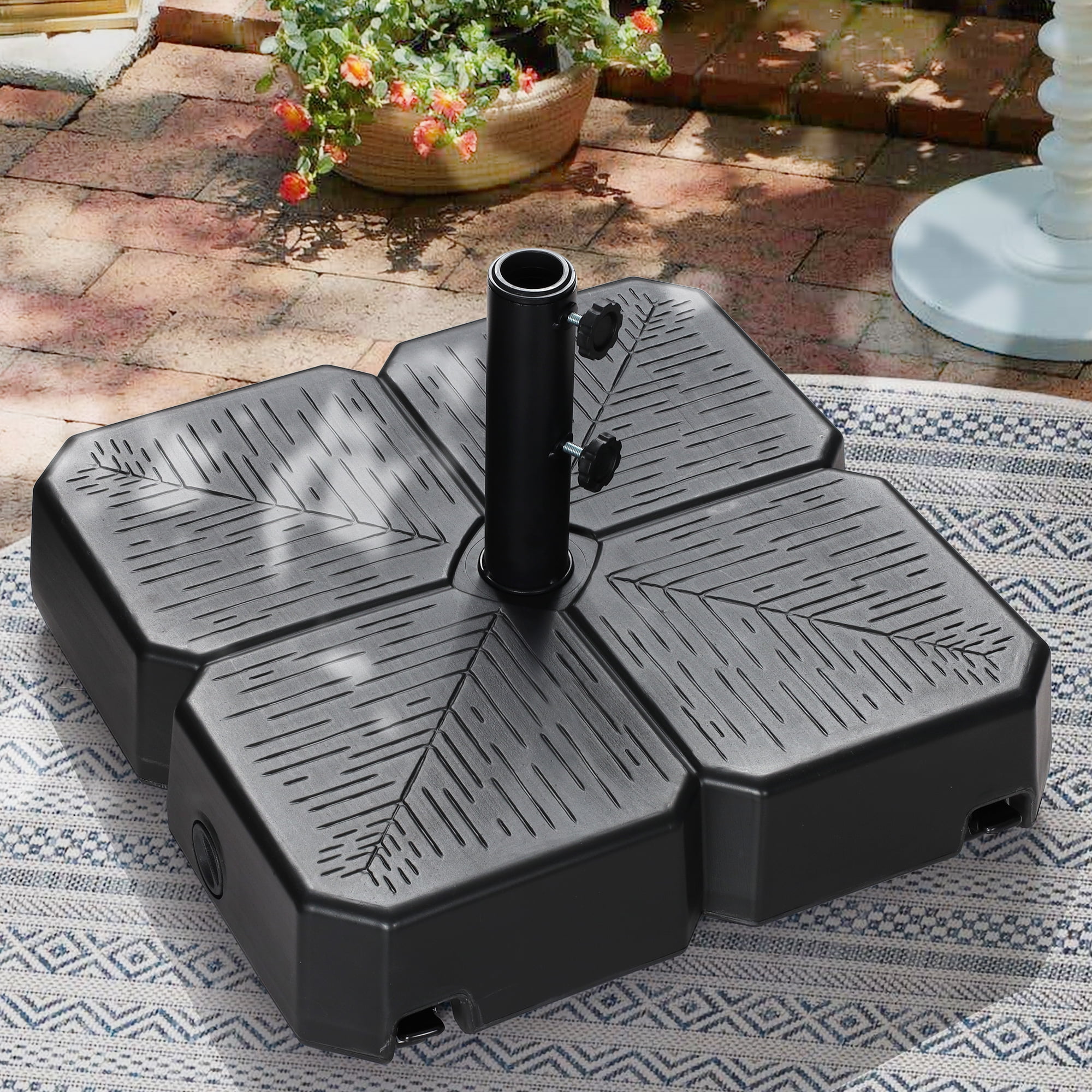 Scafild | 62lbs Square Water & Sand Filled Mobile Patio Umbrella Base ...