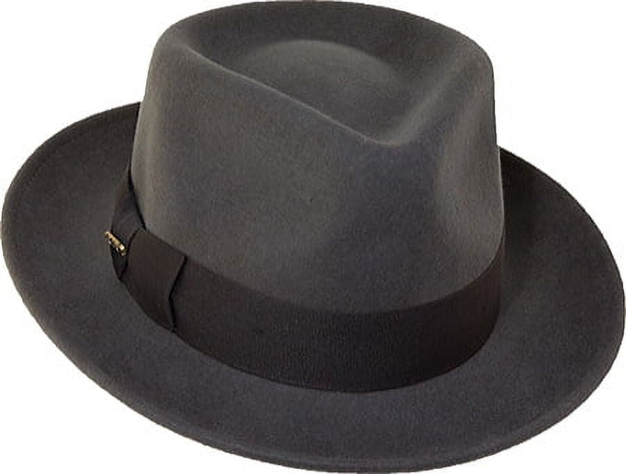 Scala Classico Men's Crushable Wool Felt Fedora (Grey, Medium ...
