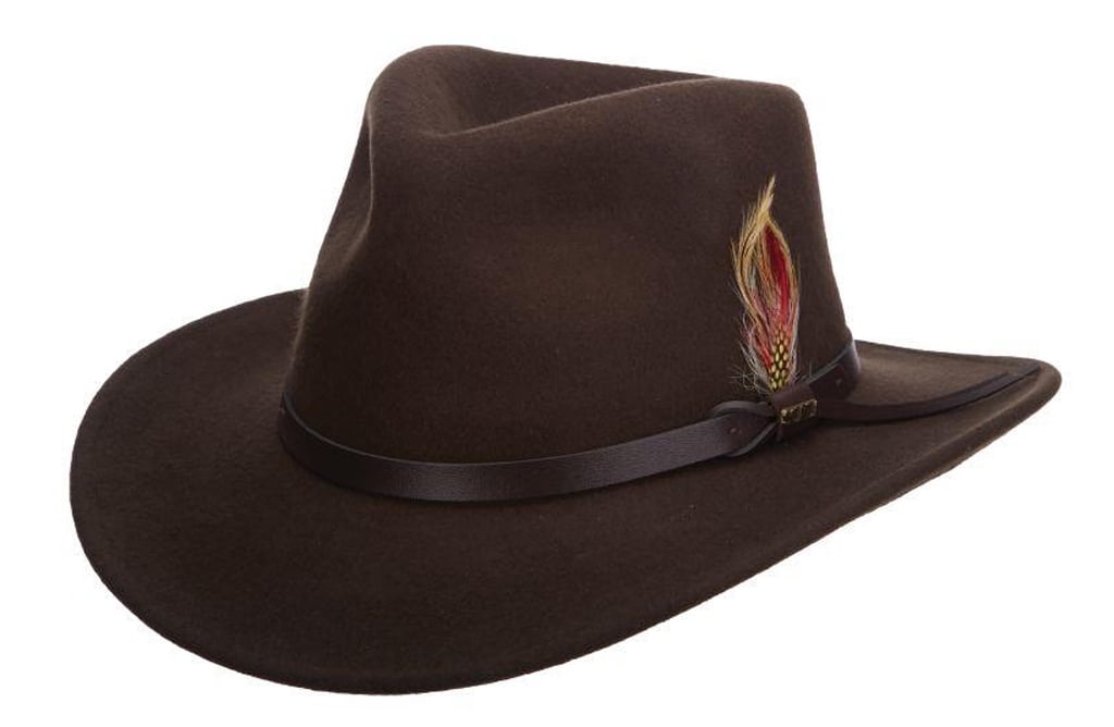 Scala Men's Dakota Crushable Wool Felt Outback Hat - Walmart.com