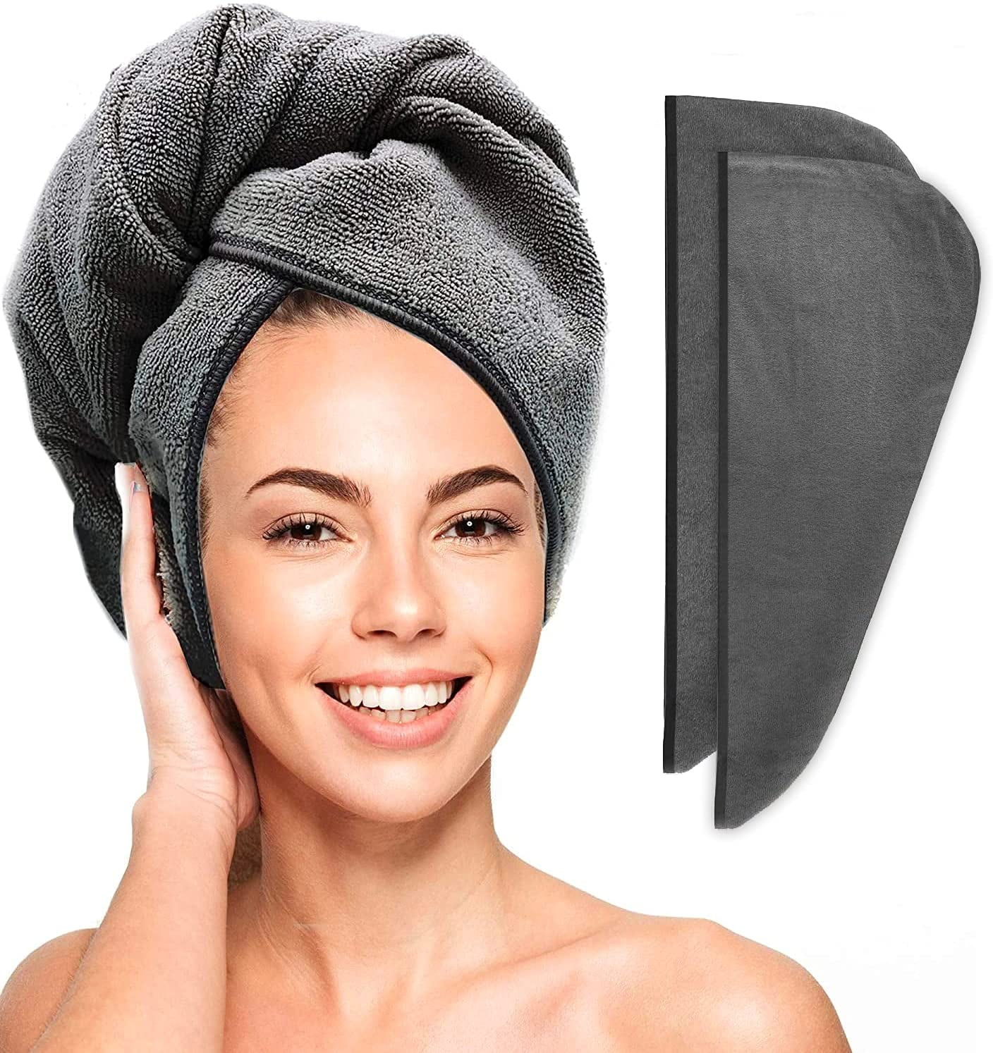 Scala Wet Microfiber Hair Towel Wraps for Curly Hair, Anti Fizz, Quick ...