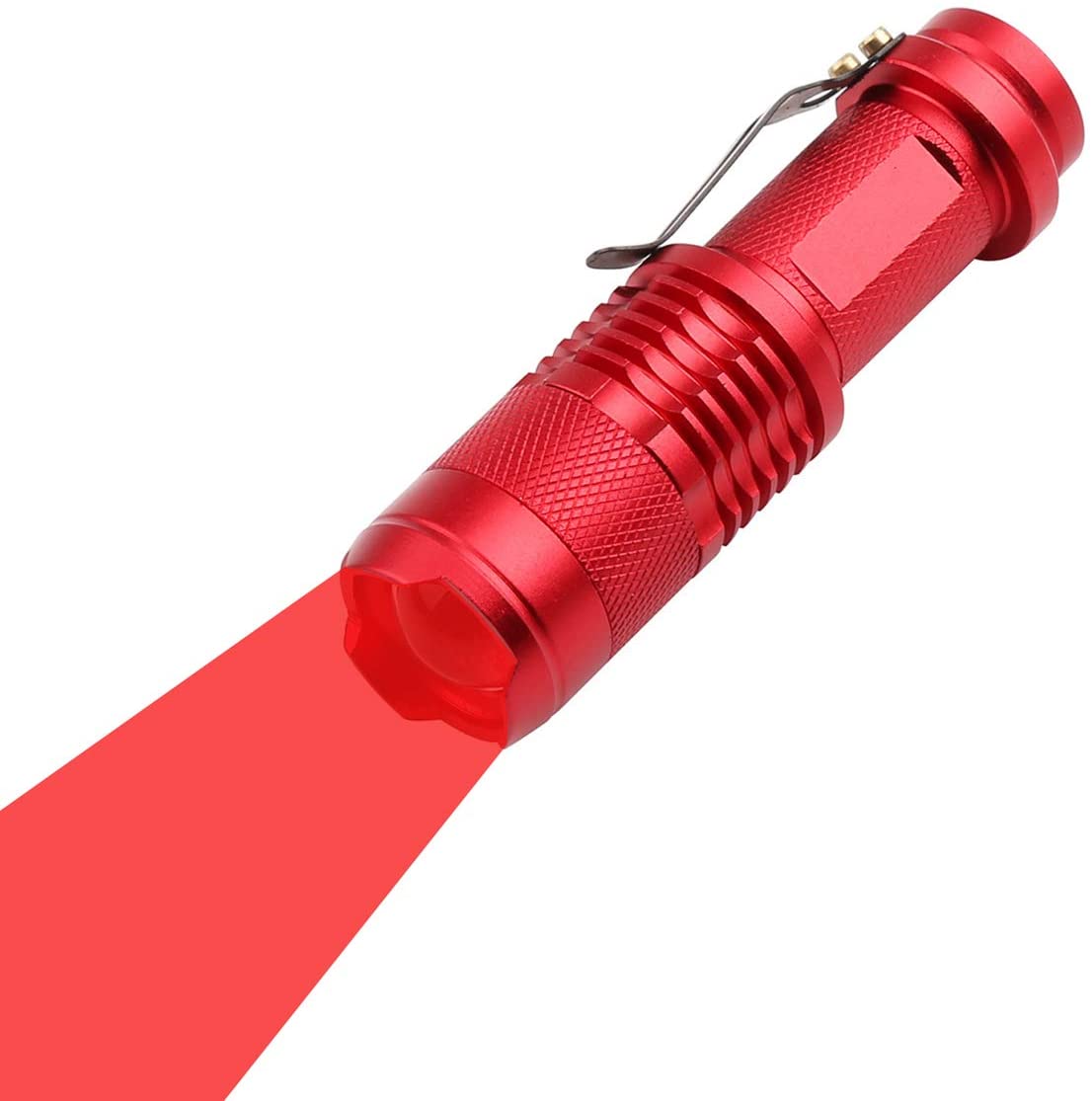 Scalable Red LED 3 Mode Long Range Red Beam Red Light Flashlight, Red ...