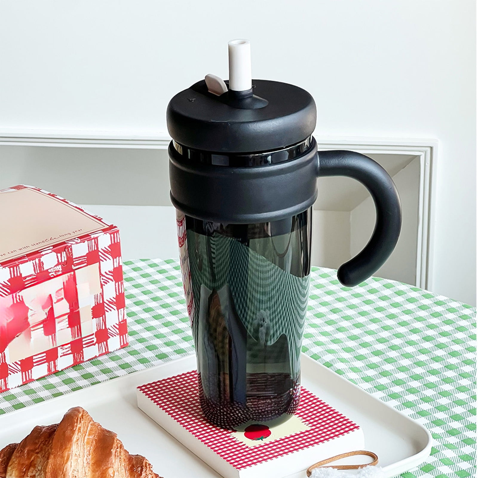 Scald Proof Portable Water Cup Heat Resistant Plastic Straw Cup Large ...