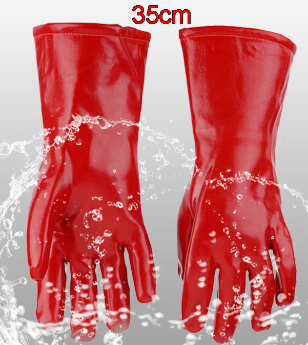 Scald prevention 200℃ Long 60CM Safety Gloves waterproof PVC Anti ...