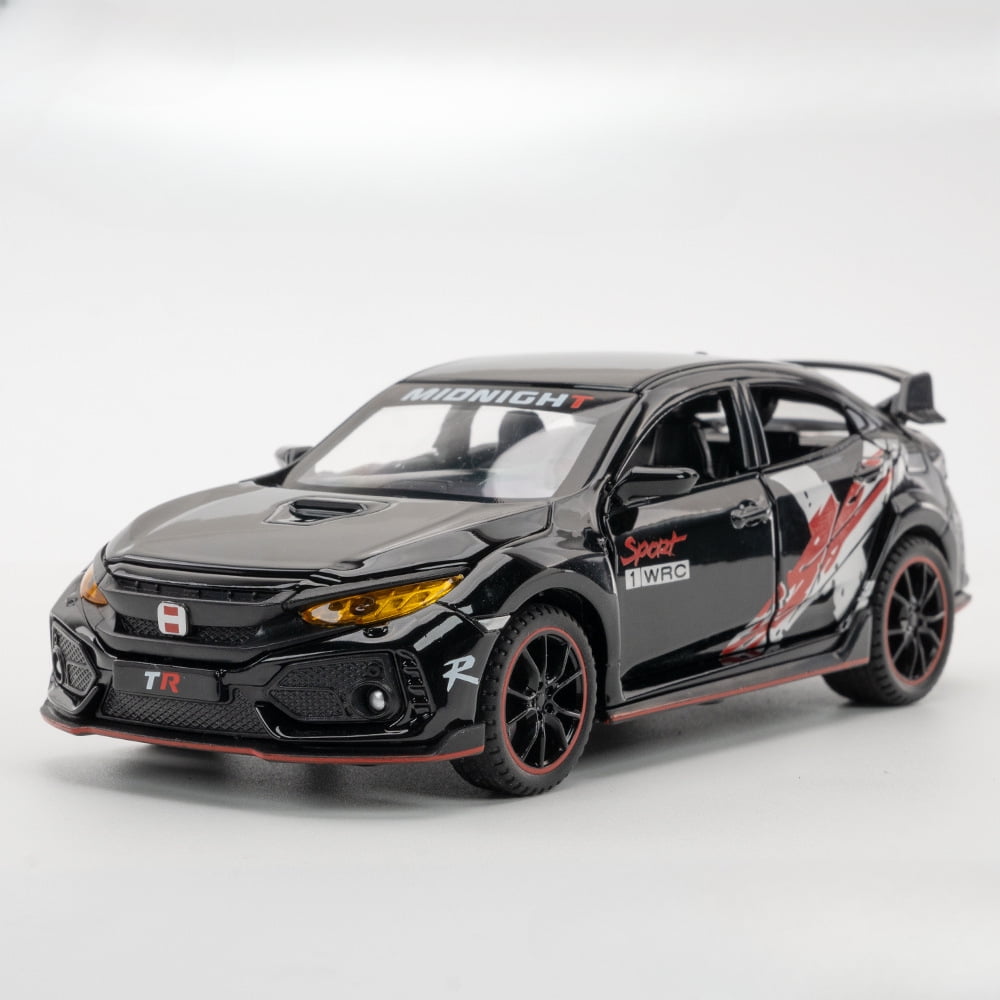 Scale 1:32 CIVIC TYPE-R Car Model Toy Doors Opened Music Light Pull ...