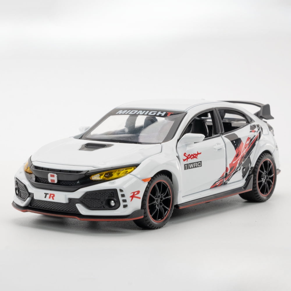 Scale 1:32 CIVIC TYPE-R Car Model Toy Doors Opened Music Light Pull ...