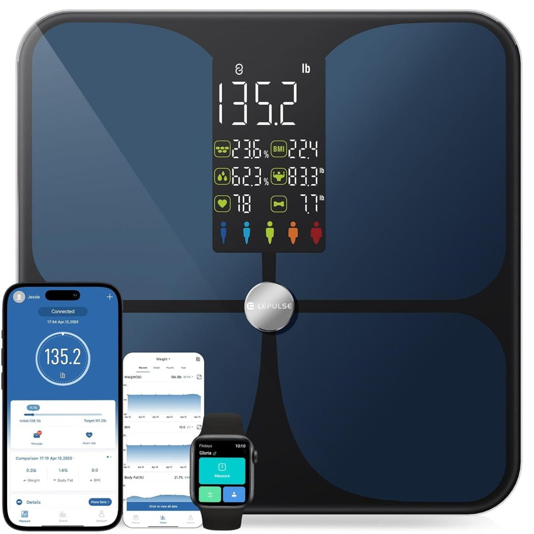 Scale for Body Weight and Fat, DHTZ Large Display Body Fat Scale, High ...