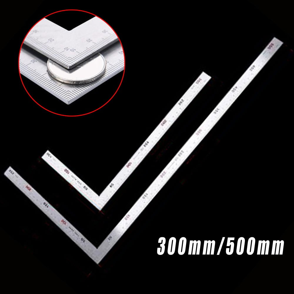 Scale Marks Right Angle Double Side L Fram Metal Metric Square Ruler ...