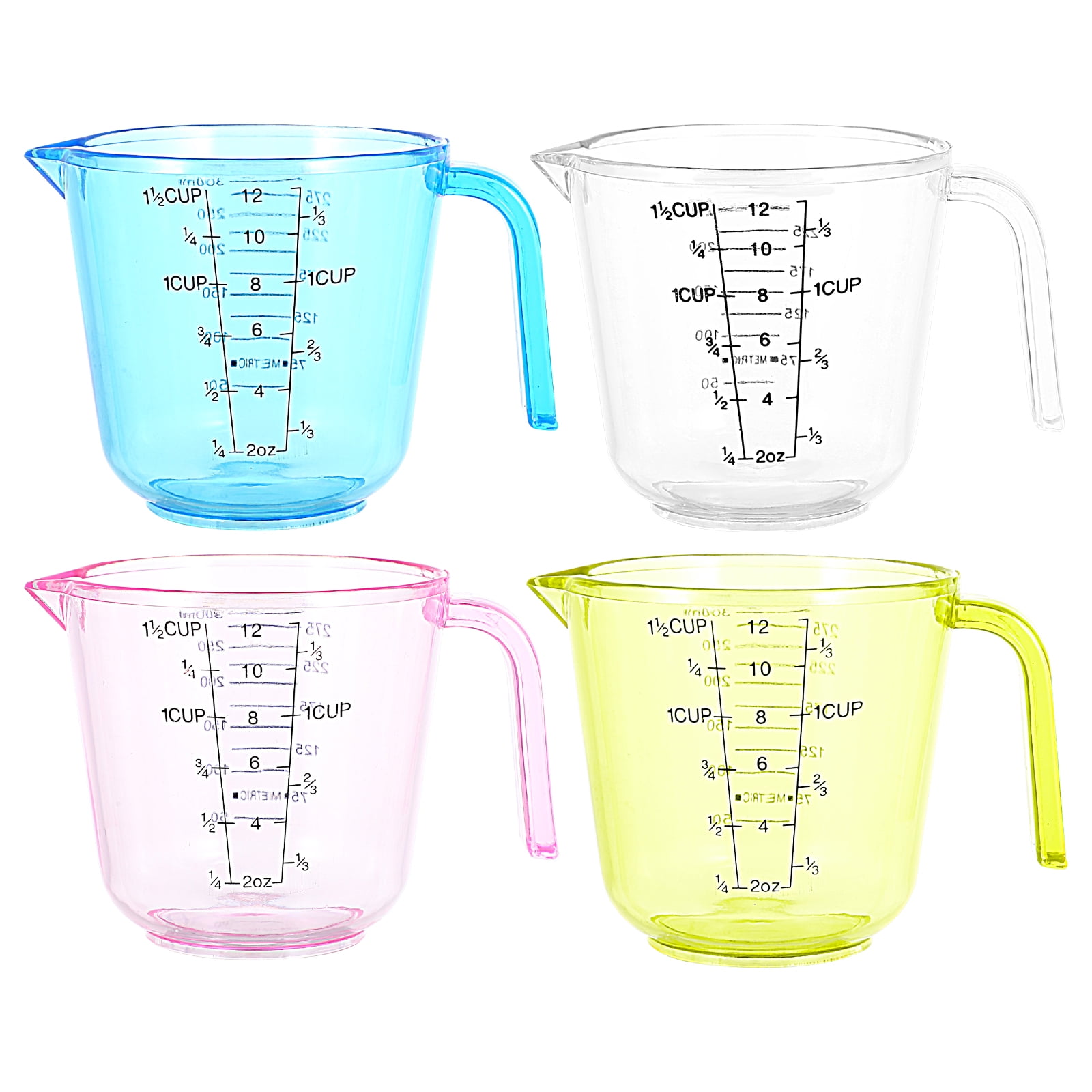 NIAIZEK 4pcs ABS Plastic Measuring Cups Set, Accurate Liquid and Dry ...