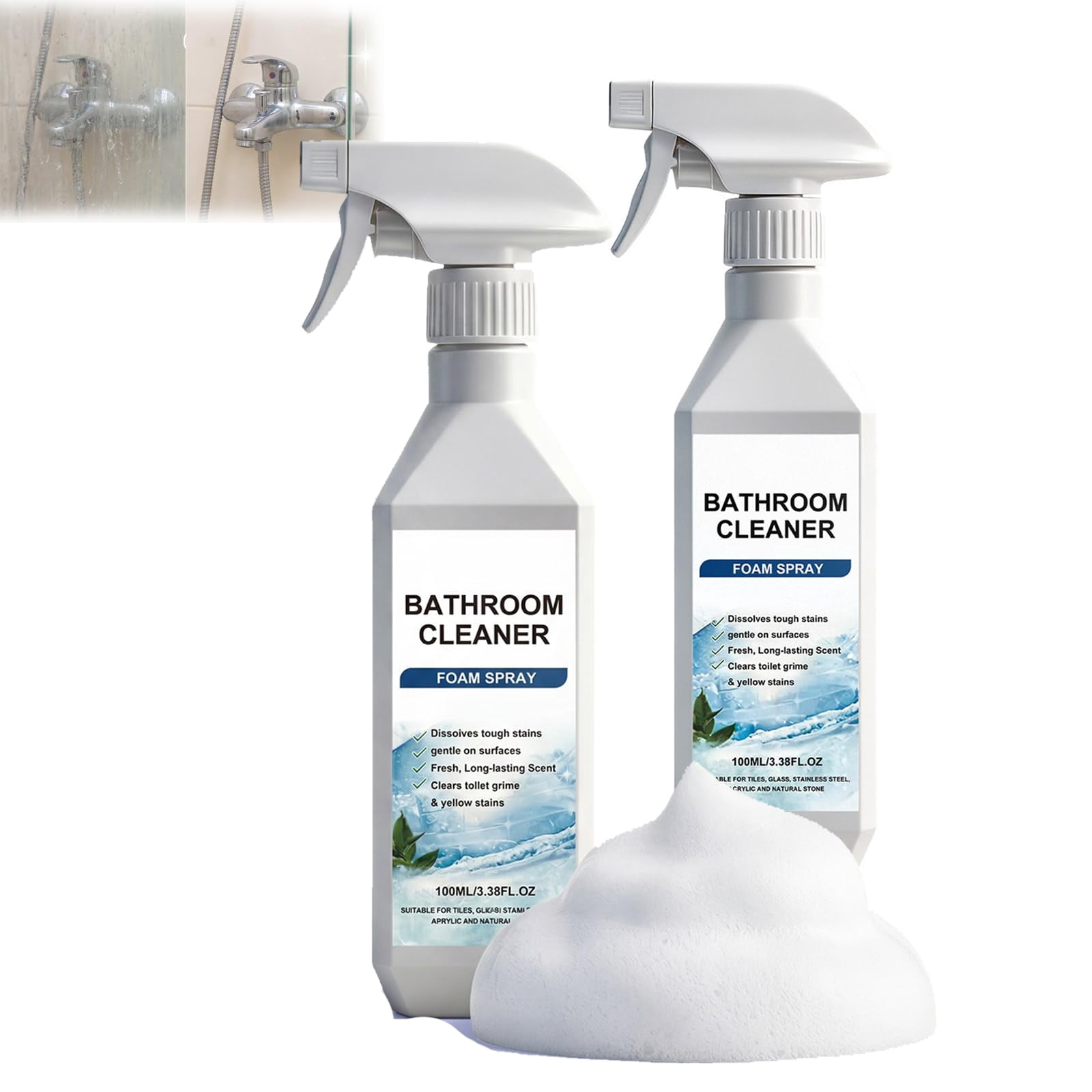 Scale Remover Bathroom Cleaner,Bathroom Descaler Foam Cleaner Spray ...