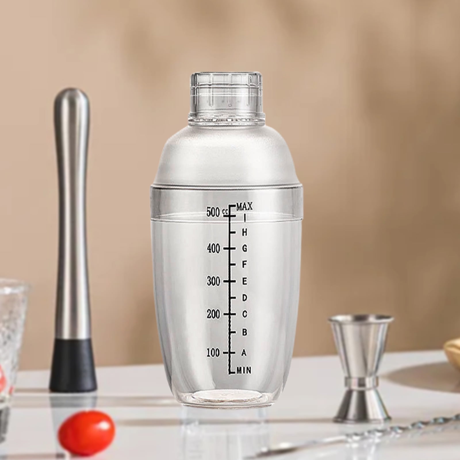 Kitchen Glass Scale Shaker Cup Shaker Plastic Shaker Milk Tea Shop ...