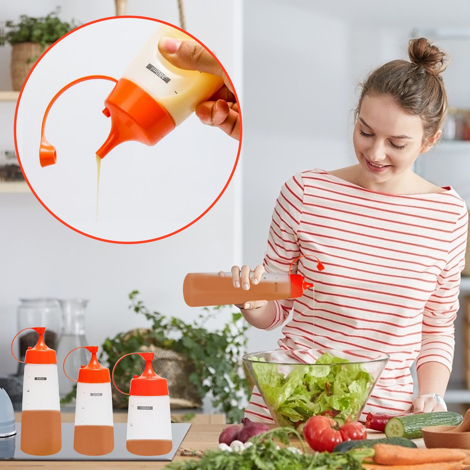 Scale Squeezing Bottle kitchen Oil Pot Precision Kitchen Squeeze Bottle ...