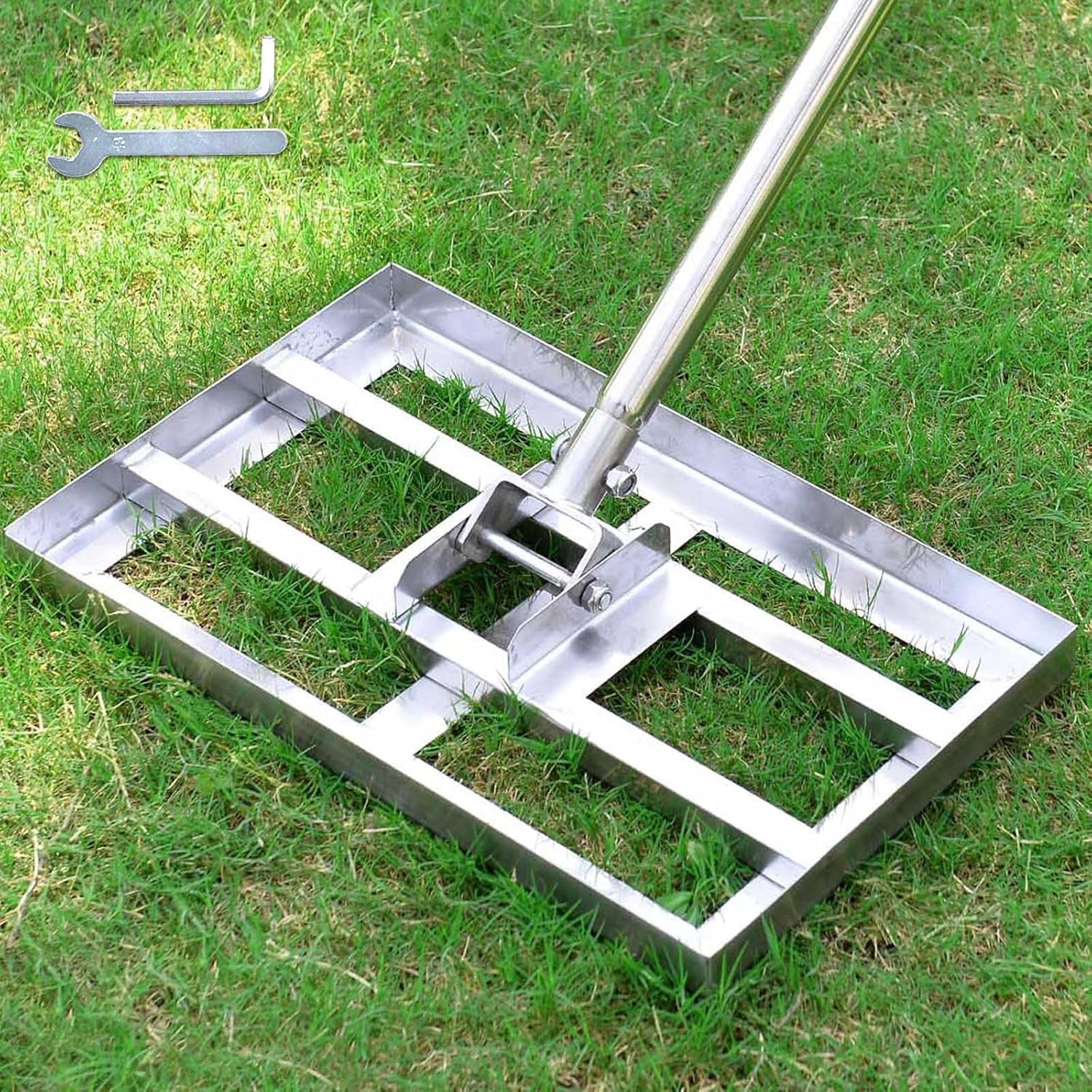 Scalebeard Lawn Leveling Rake,5FT 17 X10In Lawn Leveling Tool, Effort ...