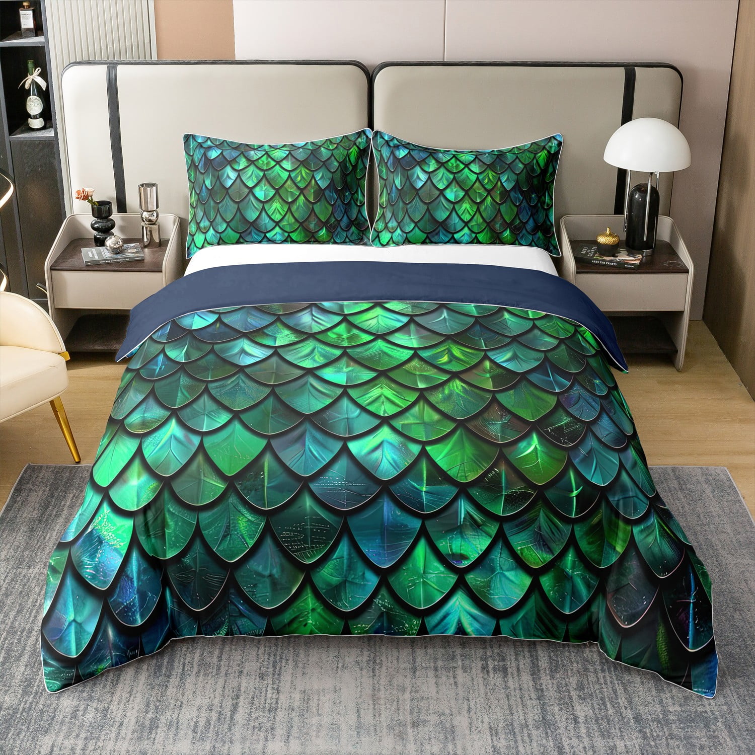 Scales Duvet Cover,Dragon Comforter Cover,3D Scales Bedding Set,Sneon ...