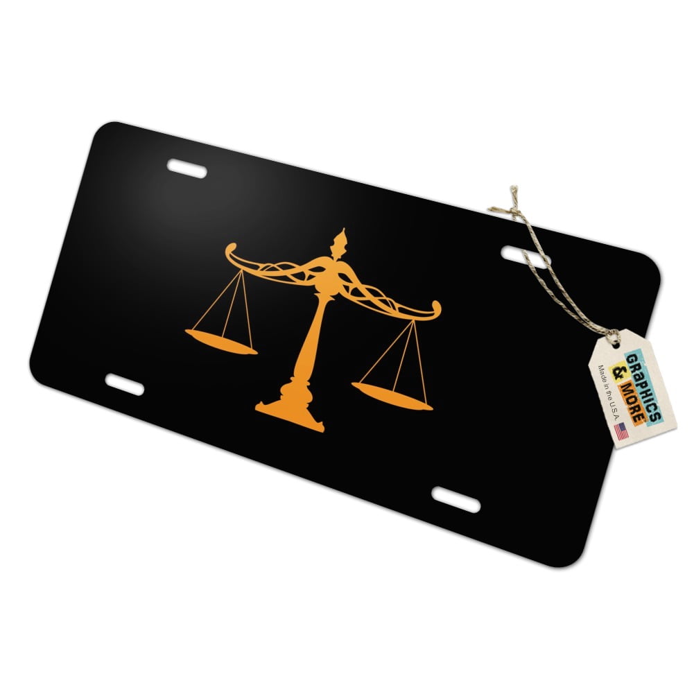 Scales Of Justice Legal Lawyer Novelty Metal Vanity Tag License Plate ...
