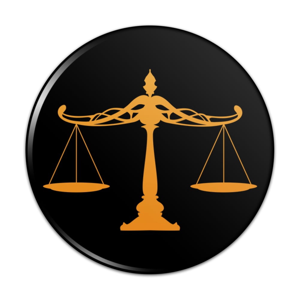 Scales Of Justice Legal Lawyer Pinback Button Pin Badge - 1" Diameter ...