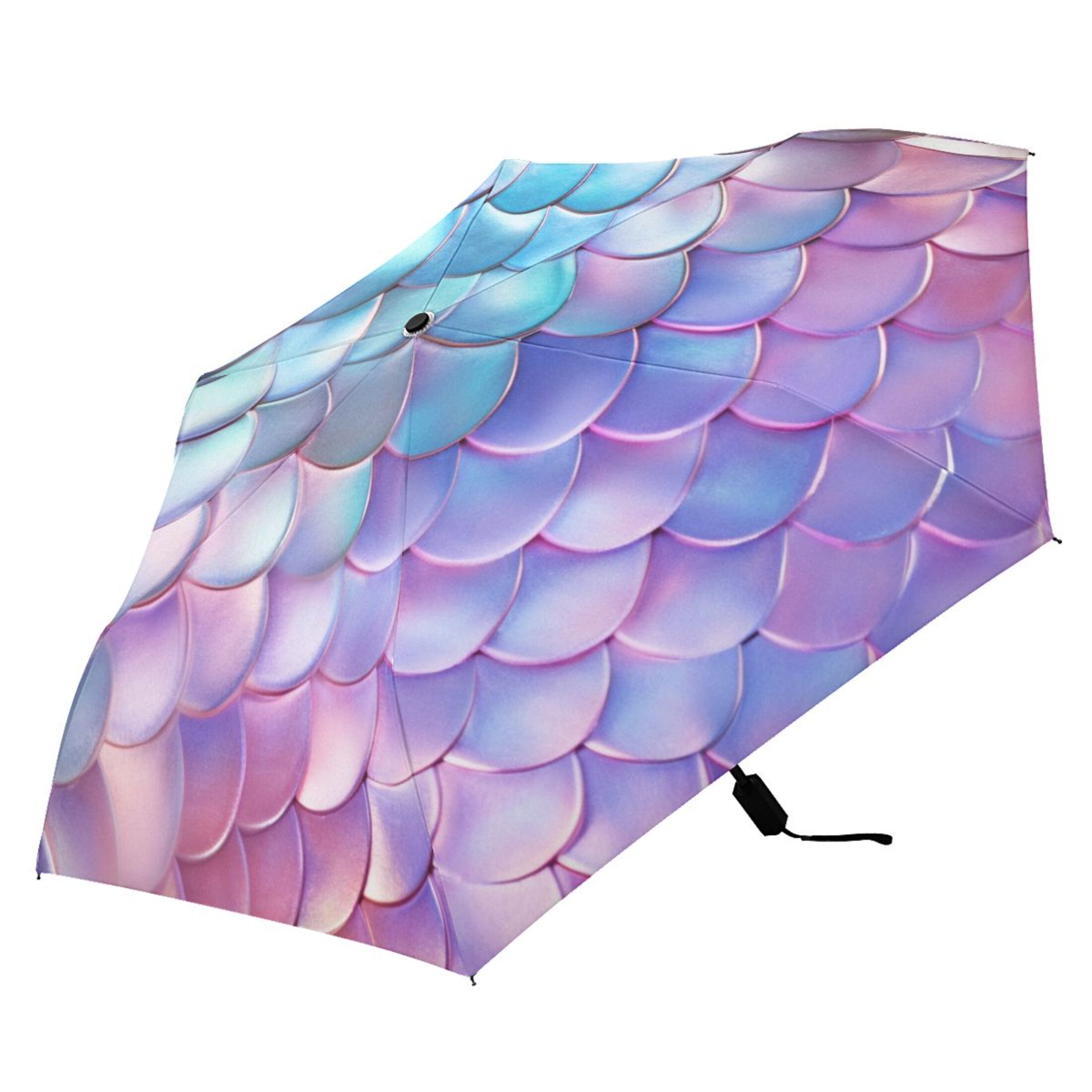 Scales Shiny Compact Folding Umbrella for Rain Windproof Travel ...