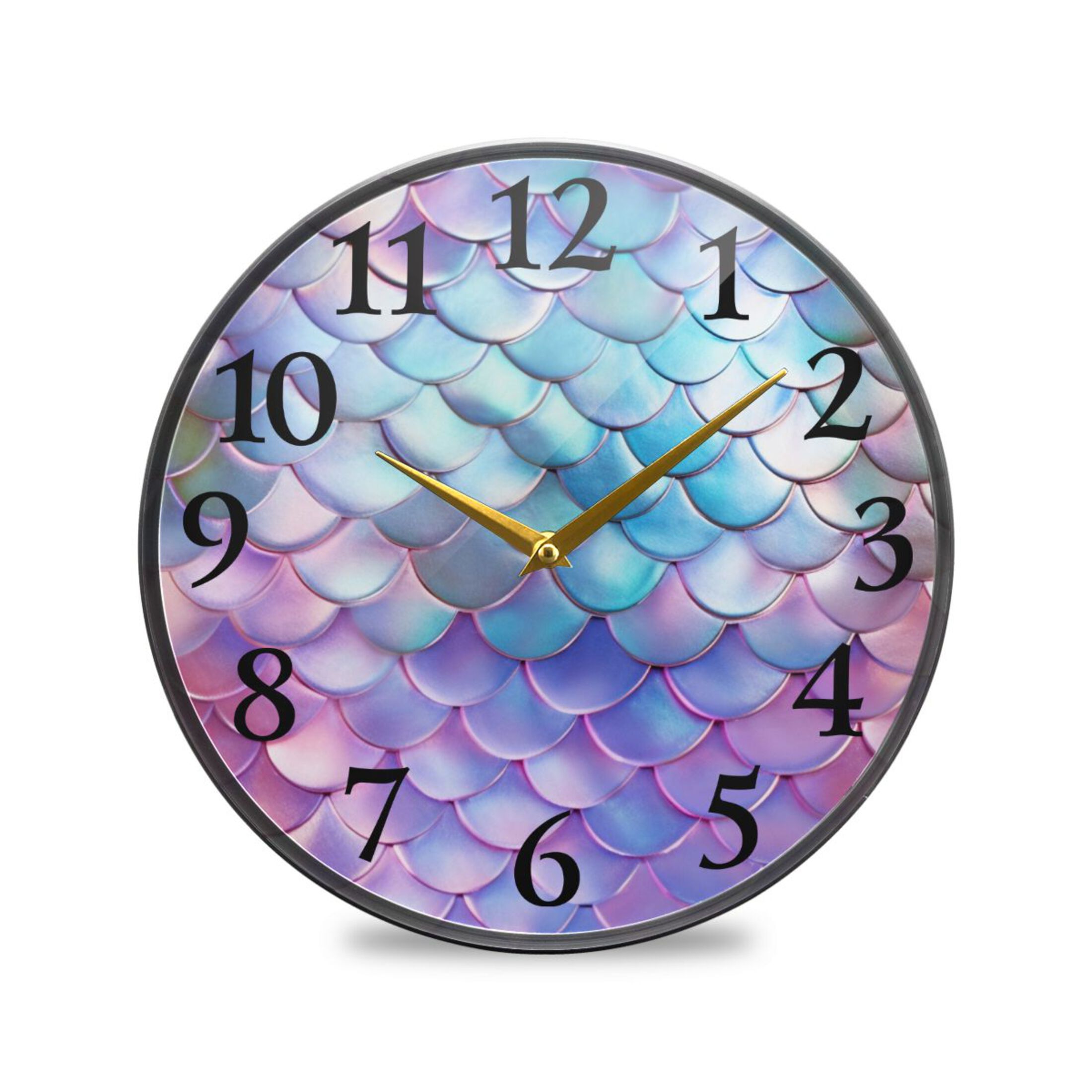 Scales Shiny Wall Clocks Battery Operated 11.9 Inch Round Clock Acrylic ...