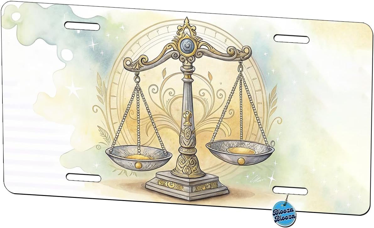 Scales of Justice Lawyer Judge Paralegal Metal Vanity Novelty Tag ...