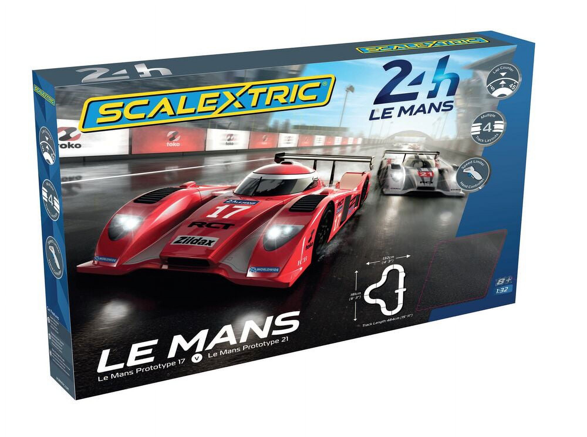 Scalextric C1368T Le Mans Sports Car Slot Car Set with Track and 2x ...