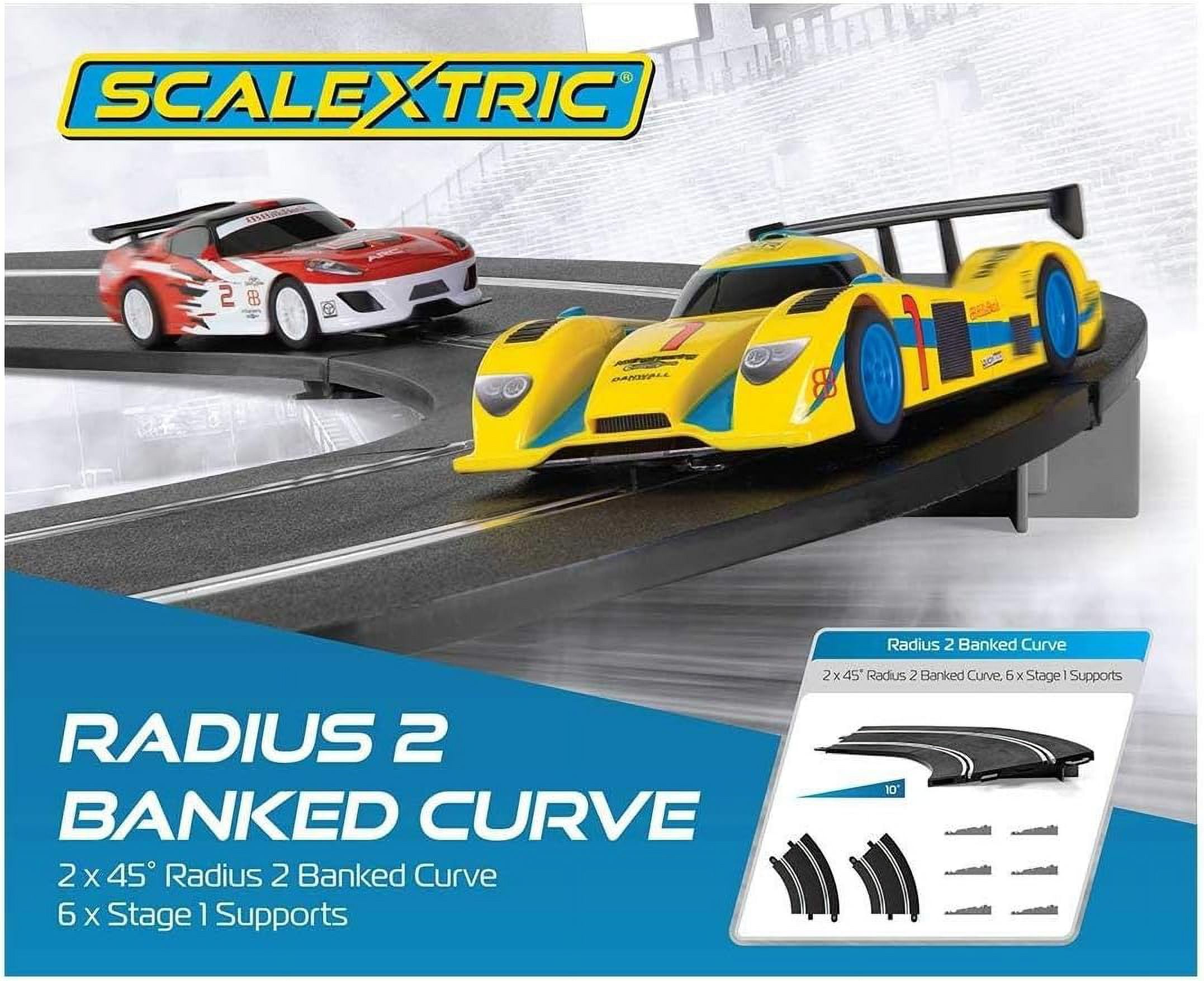 Scalextric C8296 Banked Curve Radius 2 45 degree 1:32 Scale Track ...
