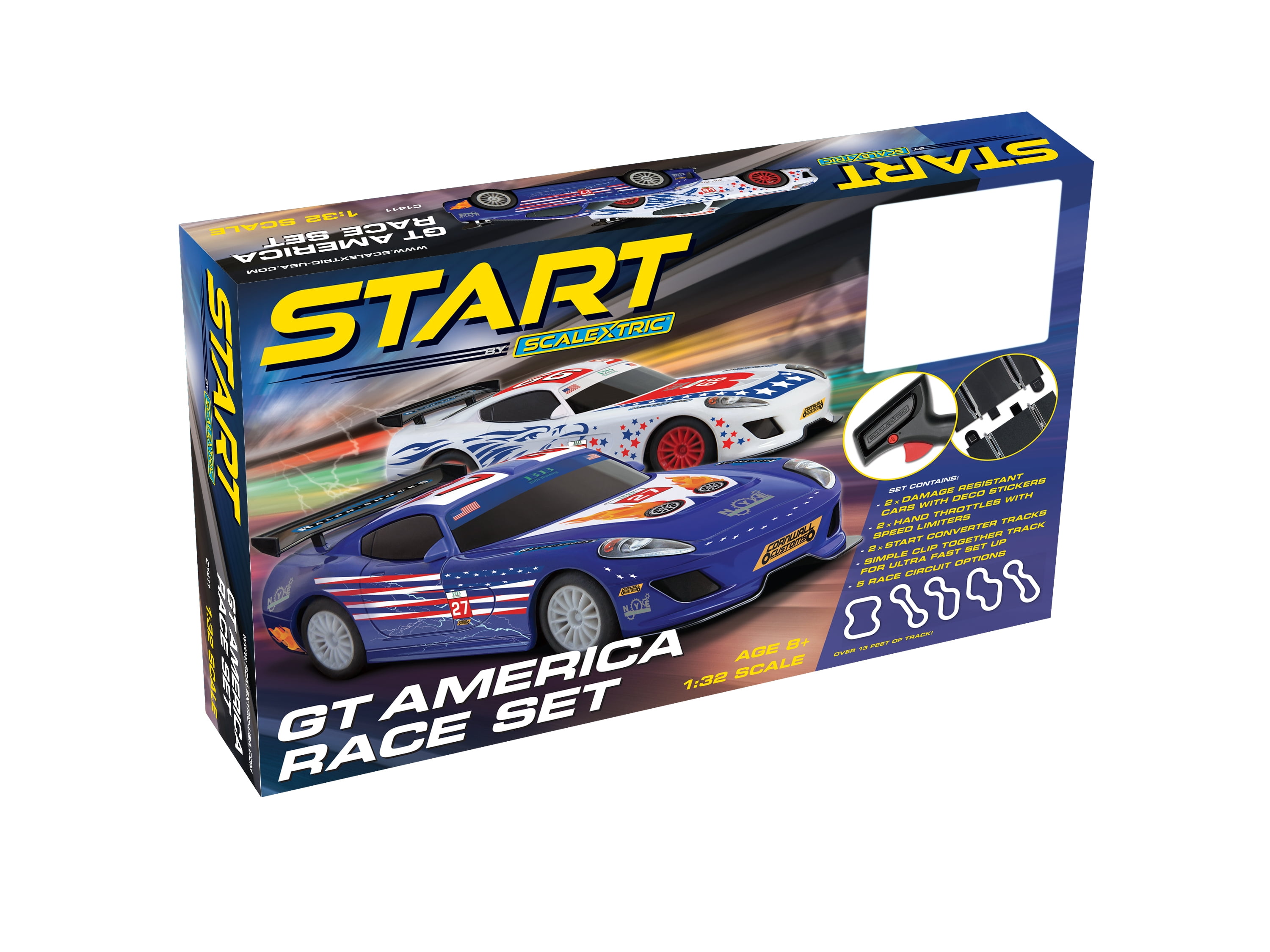 Scalextric START GT America Race Set, Remote Controlled Racing with ...
