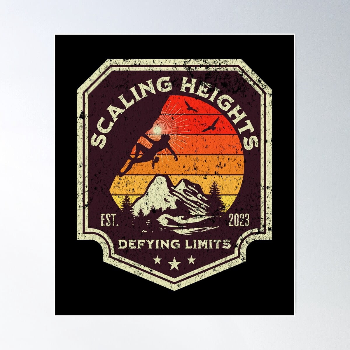 Scaling Heights Defying Limits Rock Climbing Poster Wall Art, Modern ...