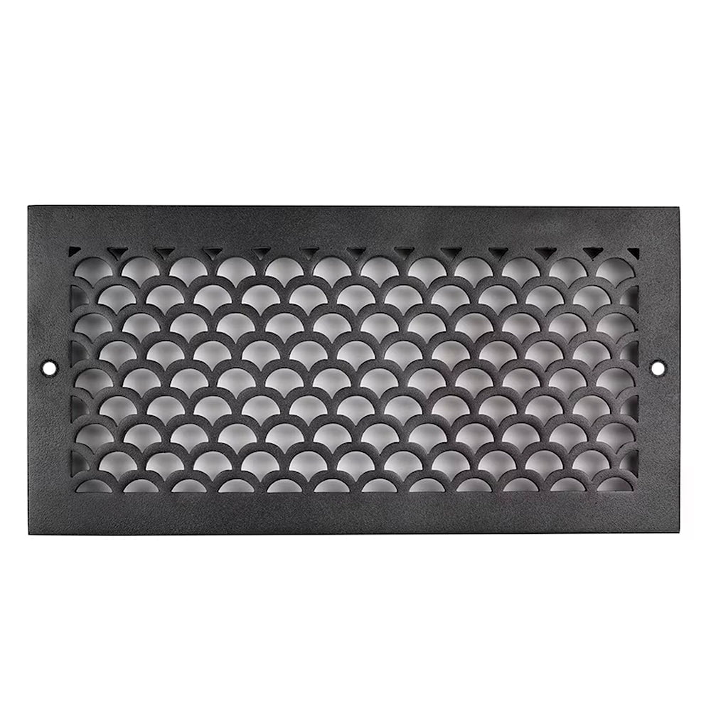 Scallop BASEBOARD 6"x10" Duct opening Solid Cast Aluminum Grill Vent ...