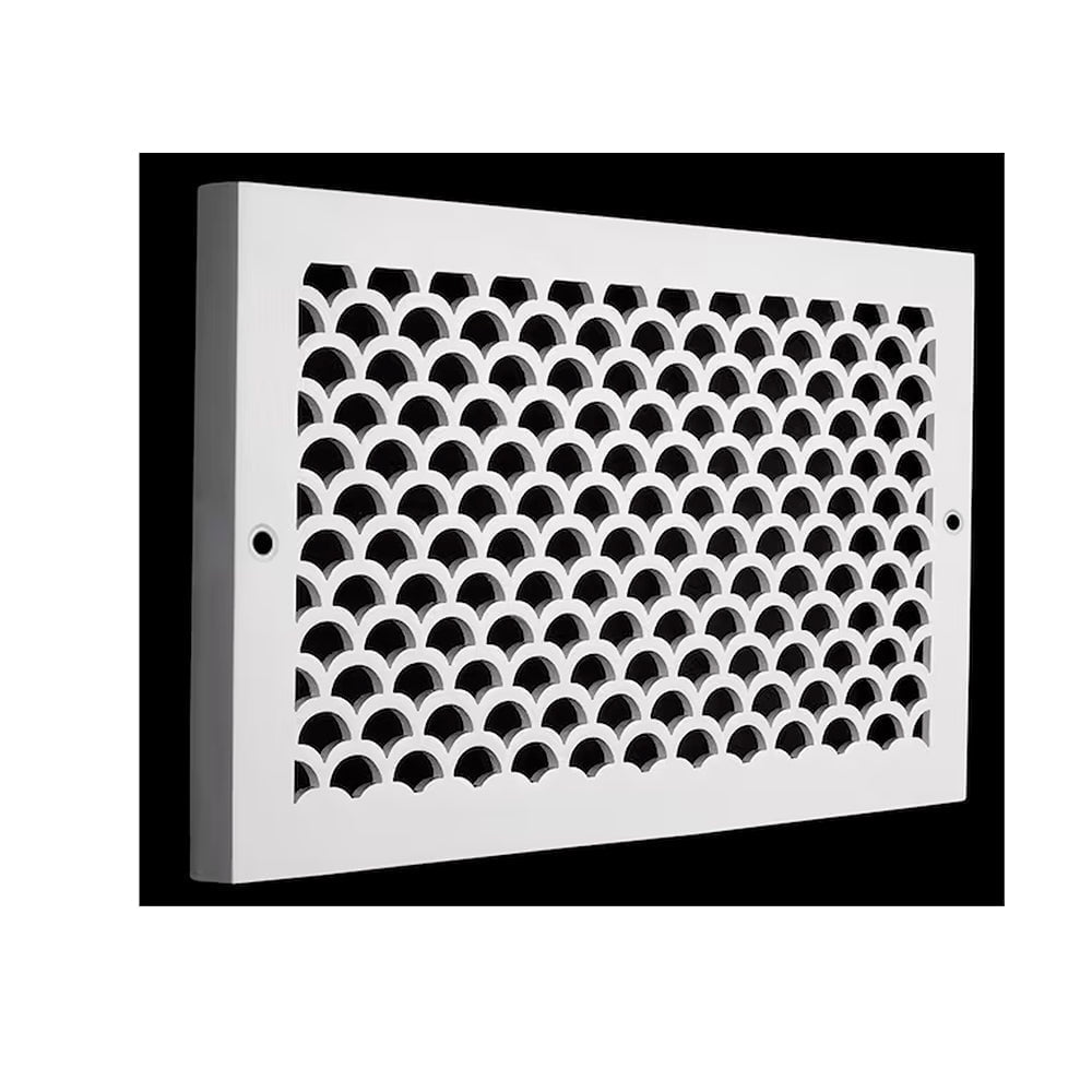 Scallop BASEBOARD 6"x14" Duct opening Solid Cast Aluminum Grill Vent ...