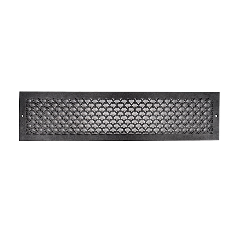 Scallop BASEBOARD 6"x28" Duct opening Solid Cast Aluminum Grill Vent ...