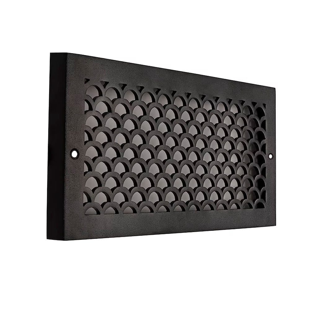 Scallop BASEBOARD 8"x14" Duct opening Solid Cast Aluminum Grill Vent ...