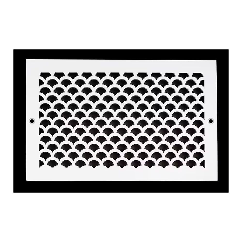Scallop BASEBOARD 8"x14" Duct opening Solid Cast Aluminum Grill Vent ...