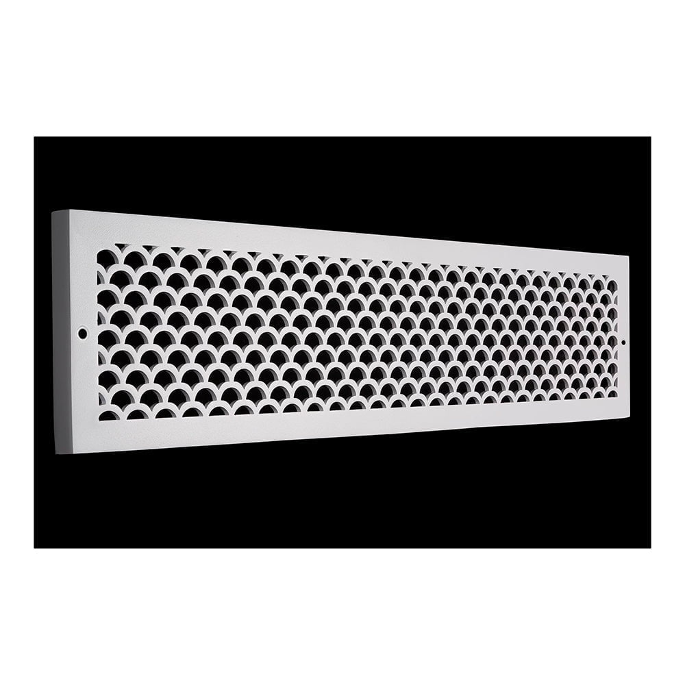 Scallop BASEBOARD 8"x24" Duct opening Solid Cast Aluminum Grill Vent ...