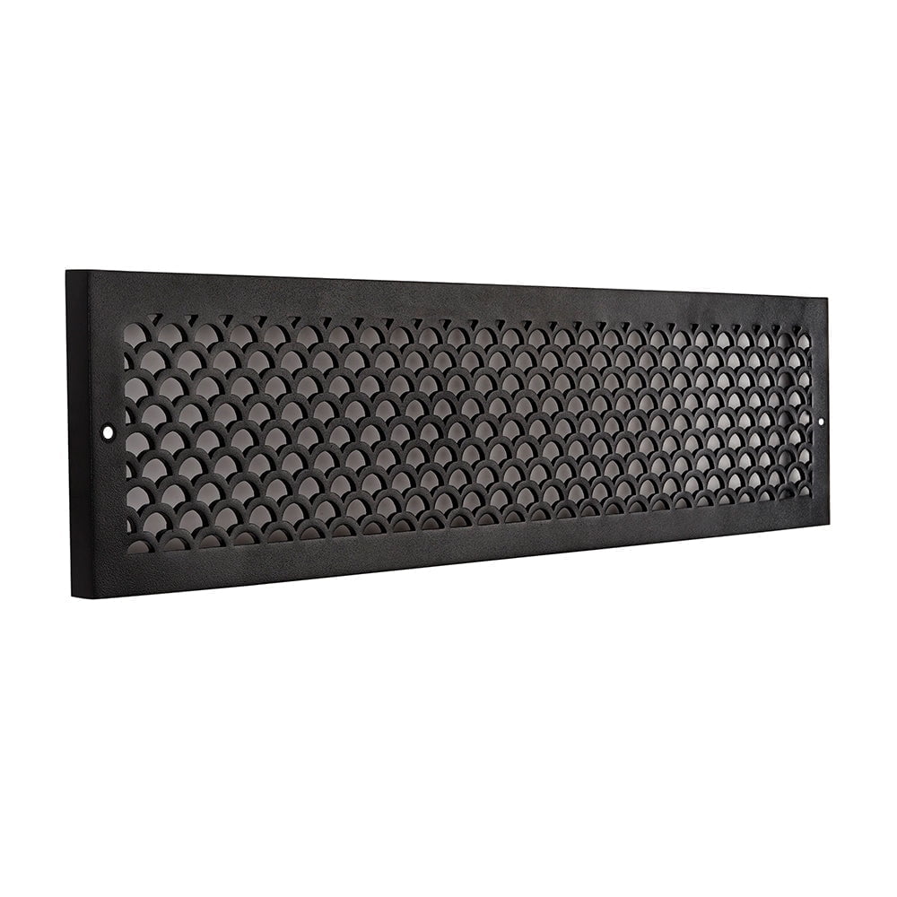 Scallop BASEBOARD 8"x30" Duct opening Solid Cast Aluminum Grill Vent ...