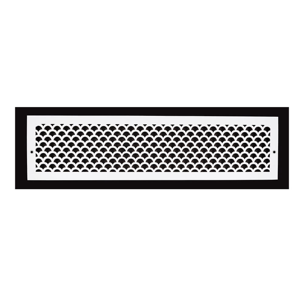 Scallop BASEBOARD 8"x30" Duct opening Solid Cast Aluminum Grill Vent ...
