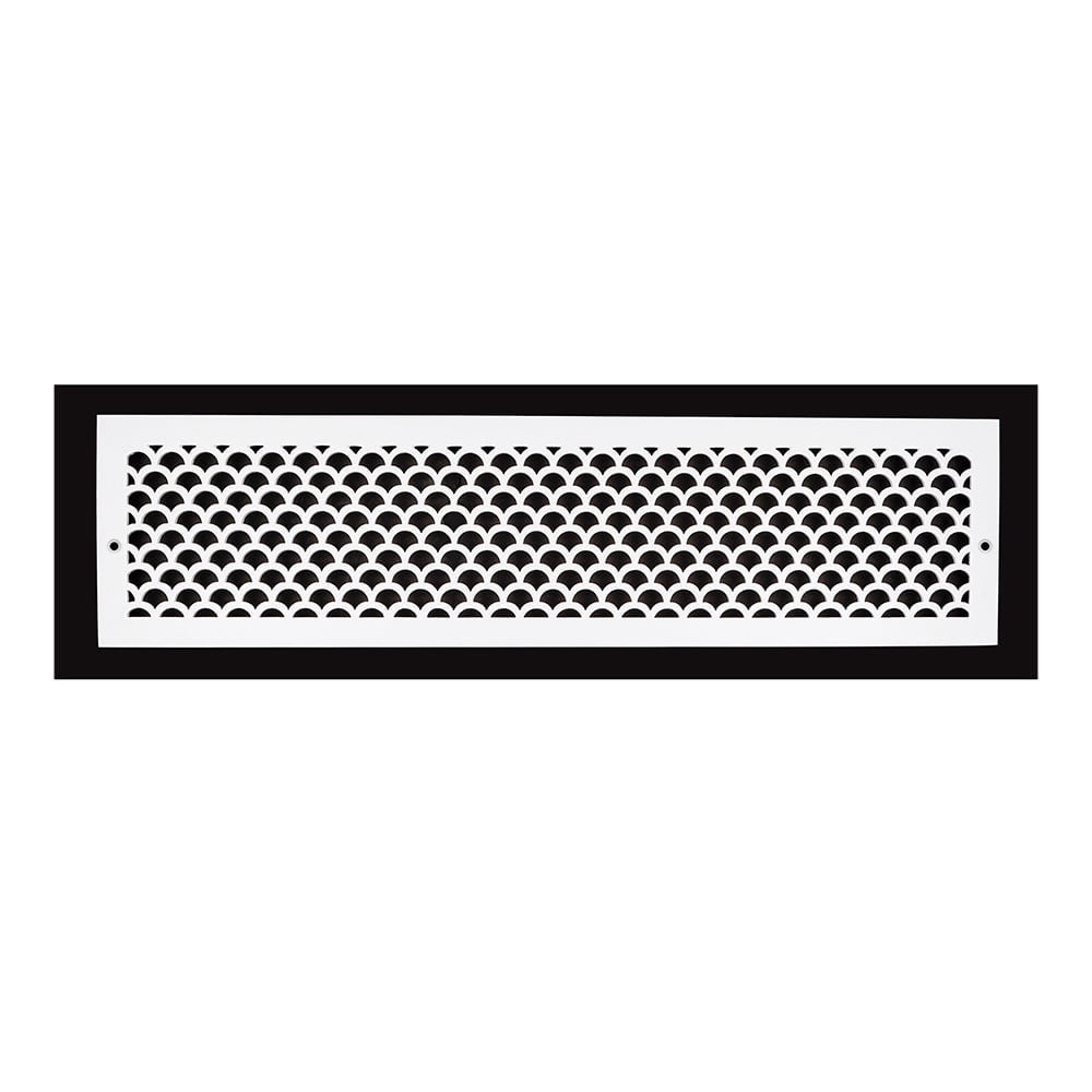 Scallop BASEBOARD 8"x30" Duct opening Solid Cast Aluminum Grill Vent ...