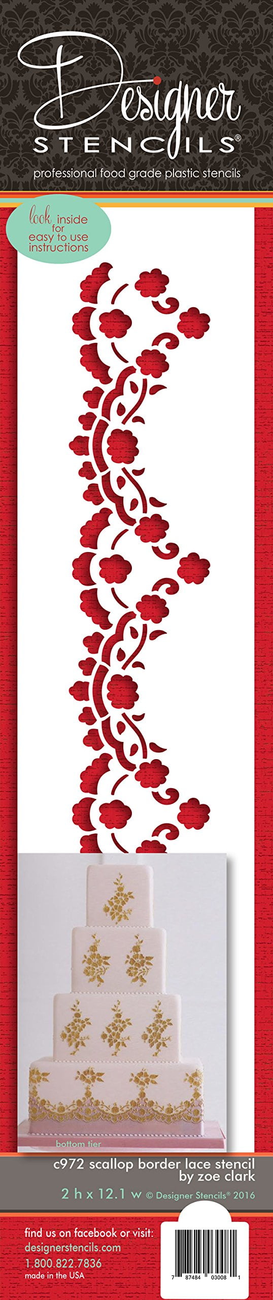 Scallop Border Stencil by Zoe Clark by Designer Stencils - Walmart.com