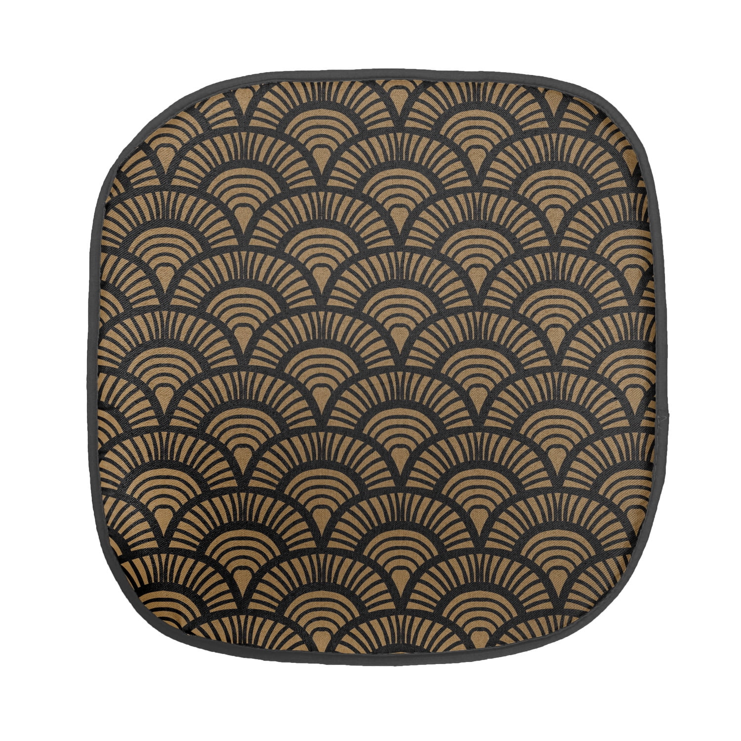 Scallop Chair Seating Cushion, Vintage Abstract Hand Drawn Art Deco ...