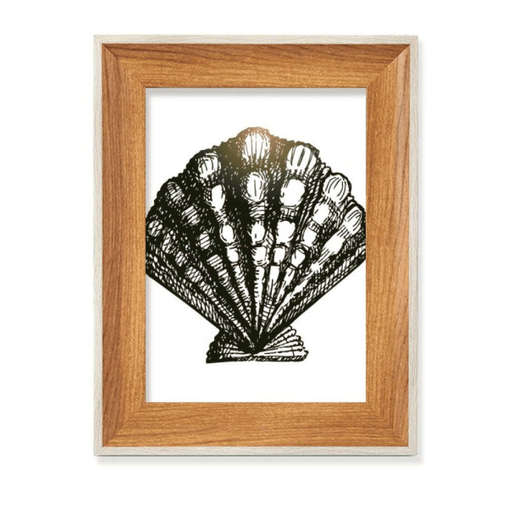 Scallop Marine Life Black Illustration Desktop Wooden Photo Frame ...