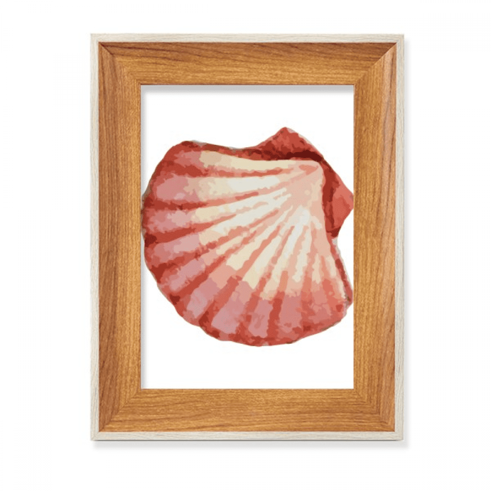 Scallop Marine Life Red Illustration Desktop Wooden Photo Frame Display ...