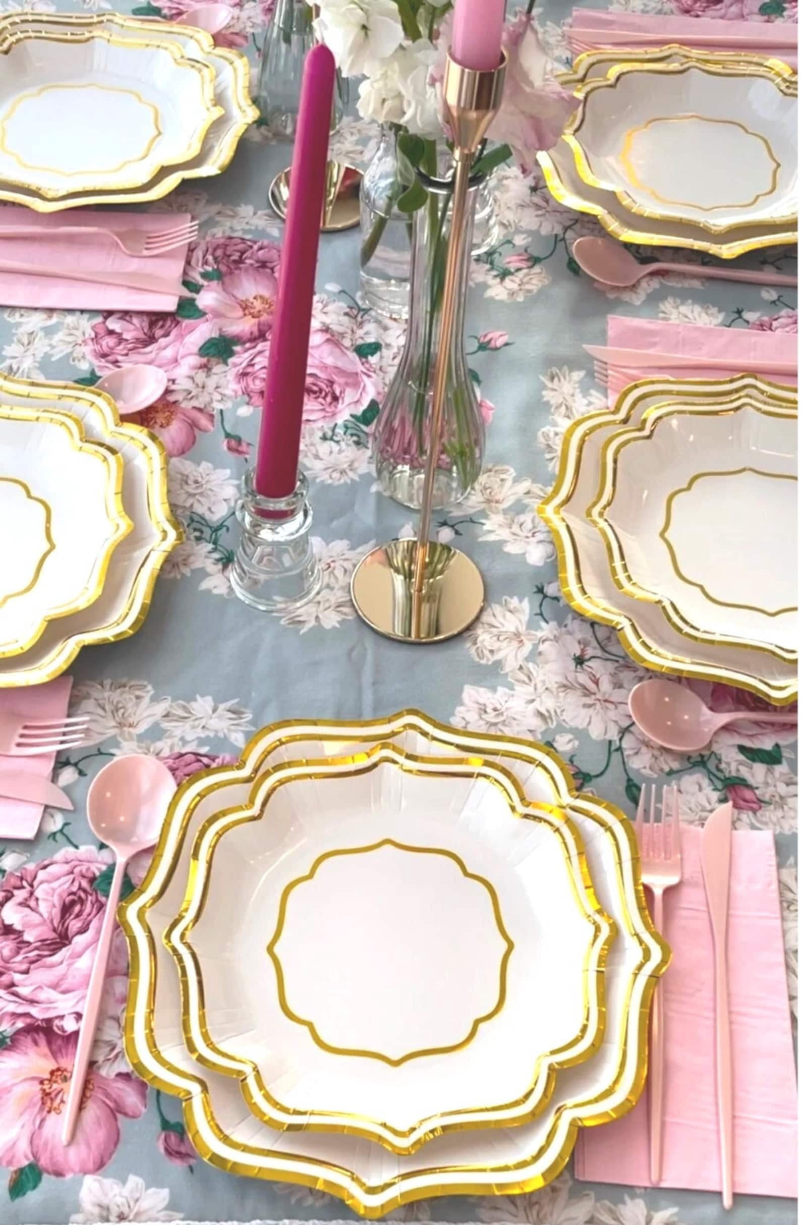 Scallop Rim Gold Silver Party Plates Set of 25 - Walmart.com