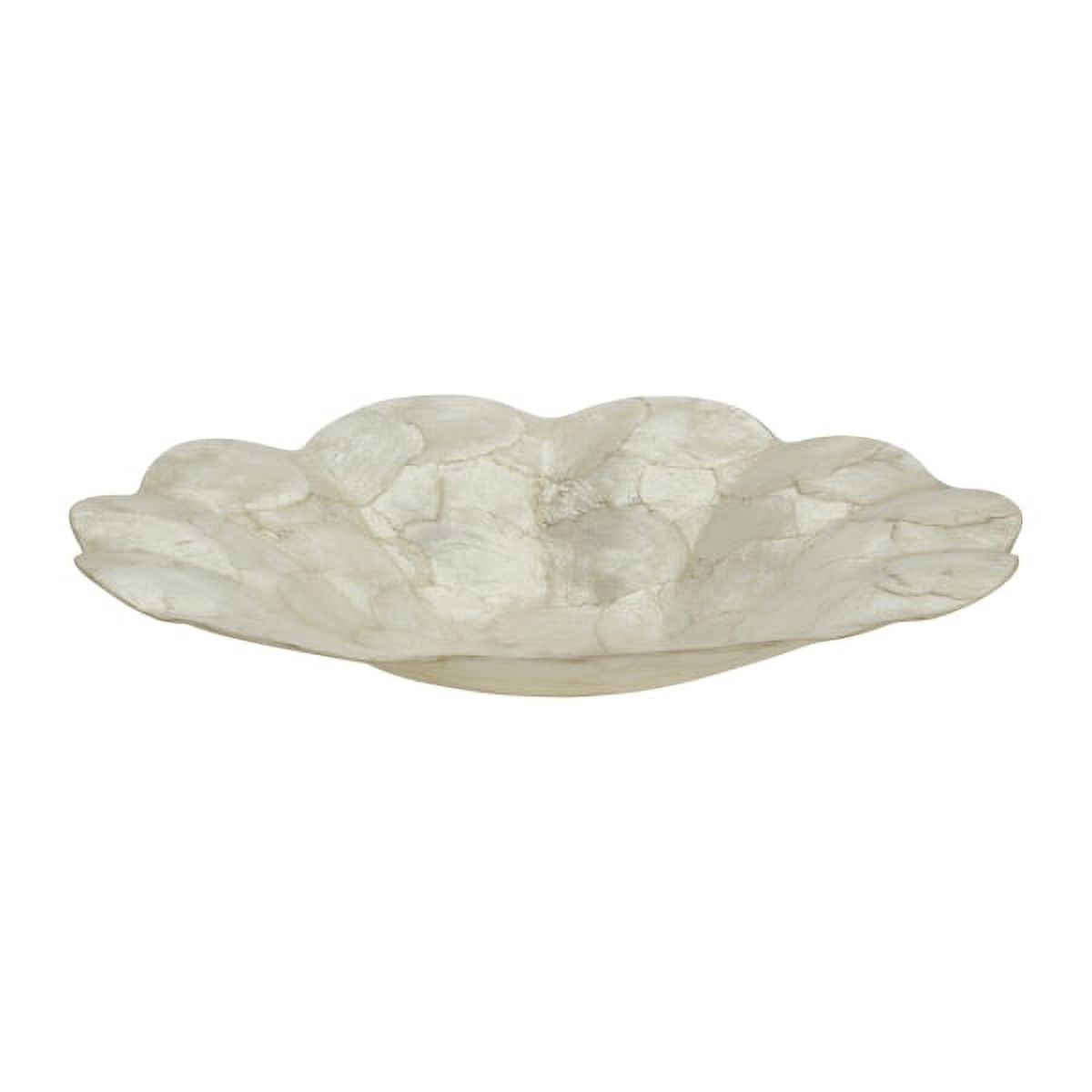 Scallop Shaped Capiz Shell Bowl 14.2x12.2x2" Ivory - Walmart.com