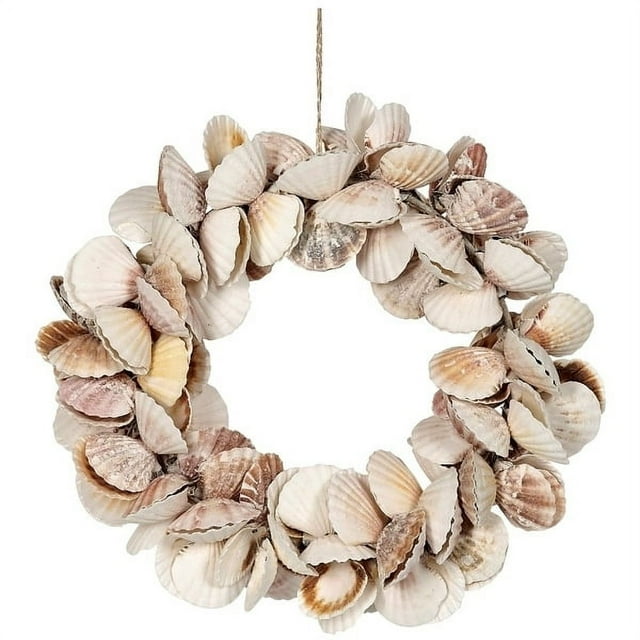 Scallop Shells Wreath Nautical Beach Home Decor Coastal Decorations 10 ...