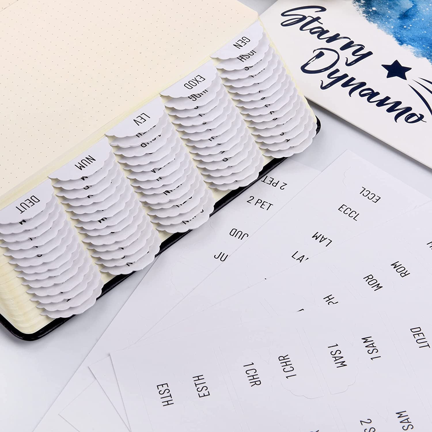 Scalloped Bible Tabs Laminated Easy to Read Large Print, 66 Tabs for ...