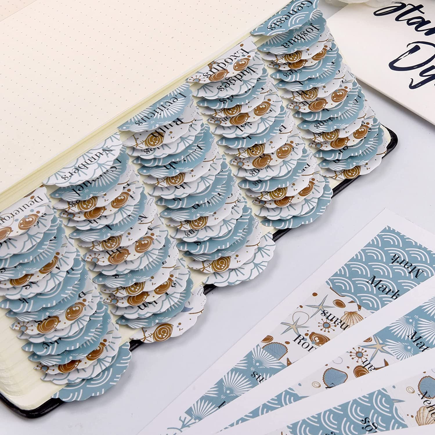 Scalloped Bible Tabs Laminated Easy to Read Large Print, 66 Tabs for ...