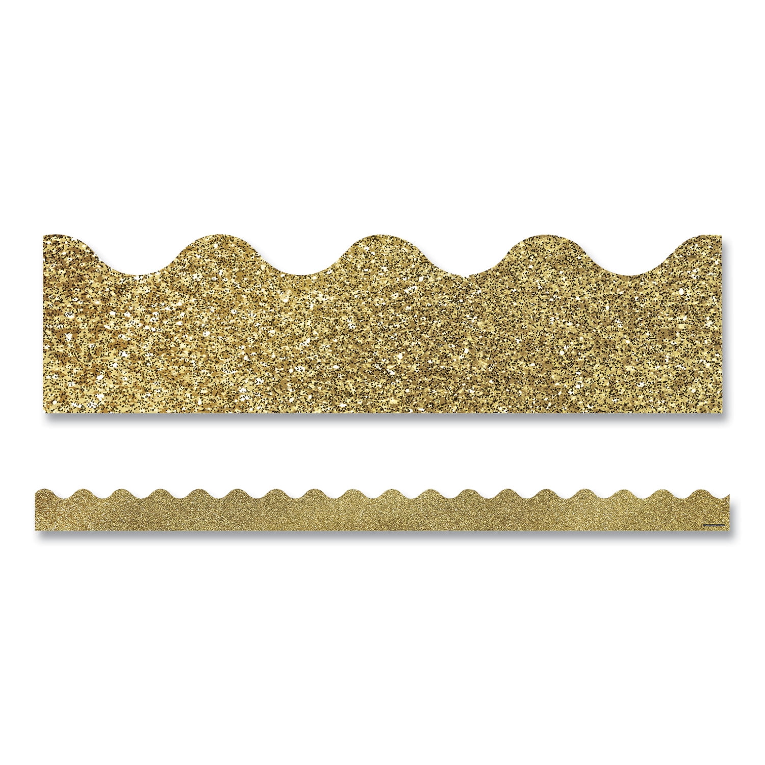 Scalloped Borders, 2.25" x 3 ft, Gold Glitter, 13/Pack | Bundle of 2 ...