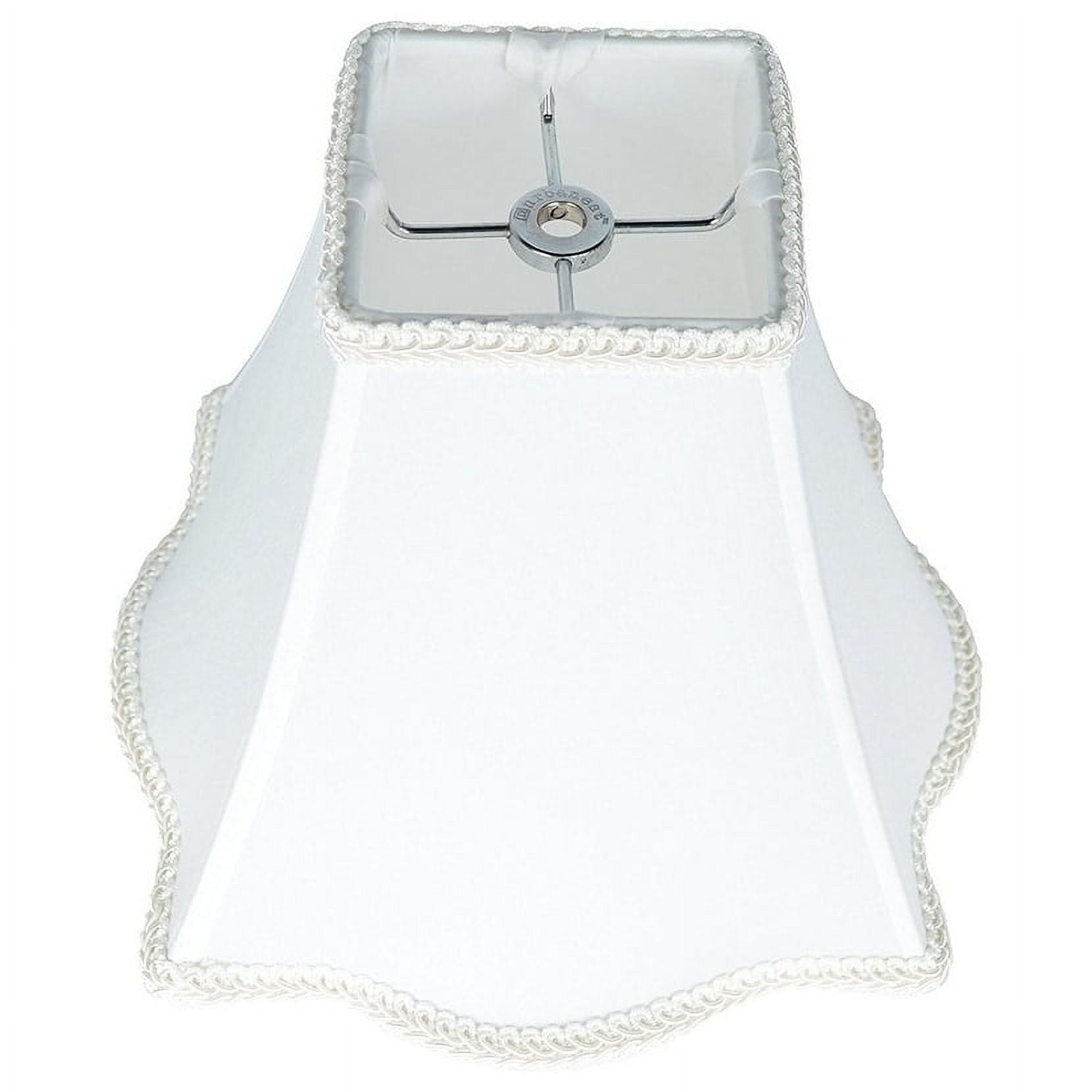 Scalloped Box Lamp Shade, 4" Top, 10" Bottom, 8" Slant Off White ...