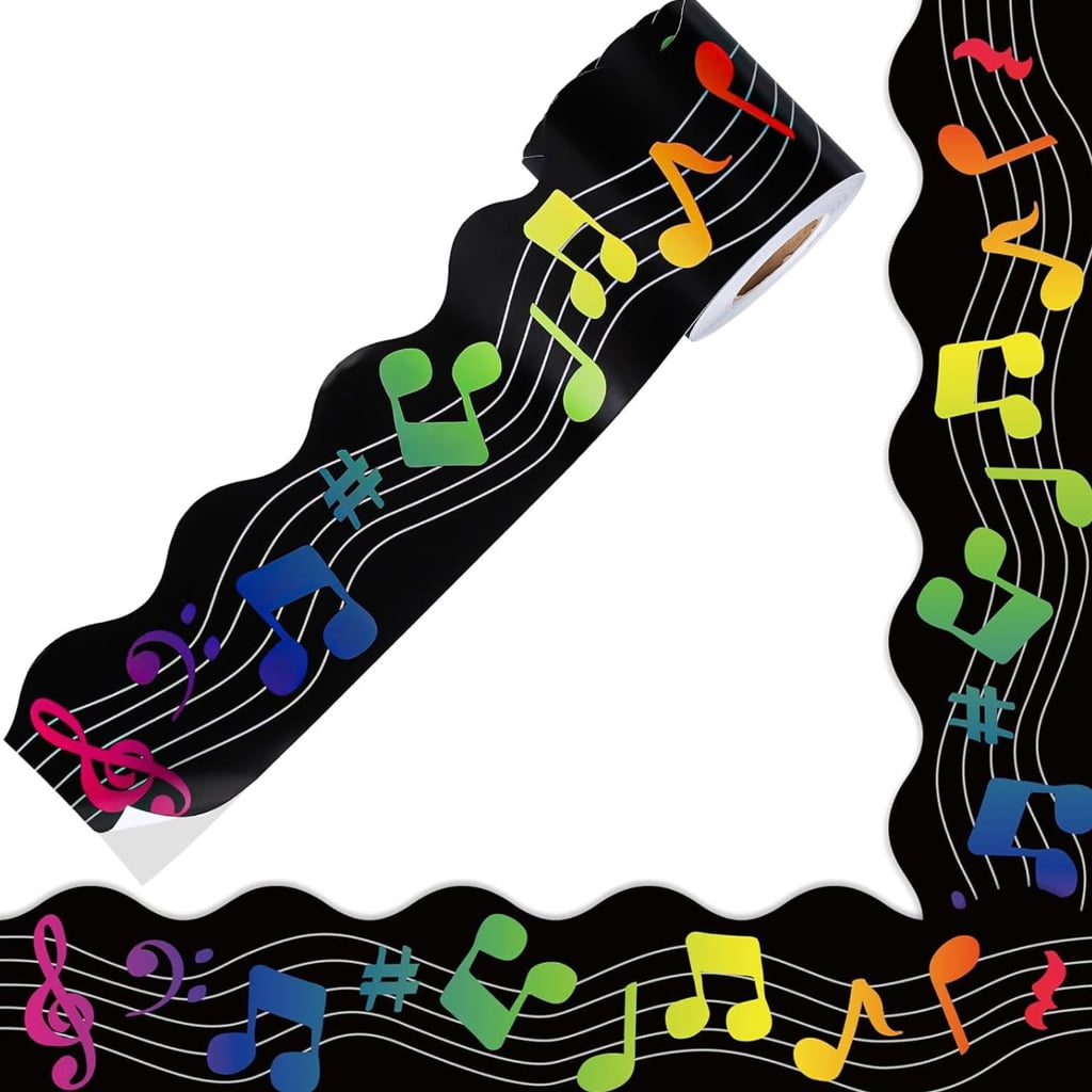Scalloped Bulletin Board Border Musical Notes Bulletin Board Sticker ...