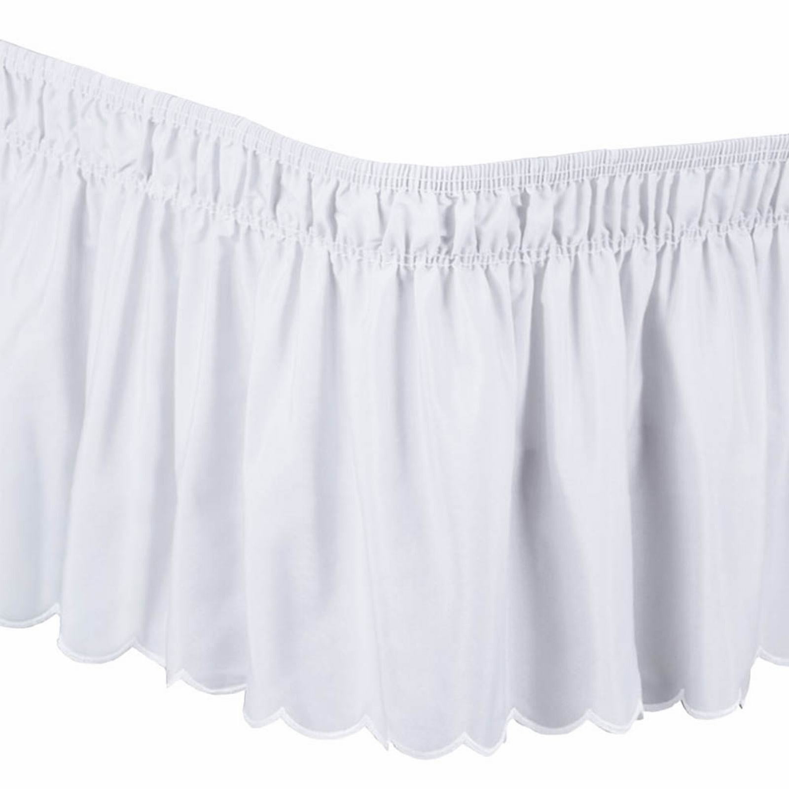 Scalloped Elastic Bed Wrap Around Easy Fit Dust Ruffle Bedskirt /King ...