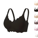 Scalloped Jelly Bras for Women No Underwire Wireless Seamless Push Up ...